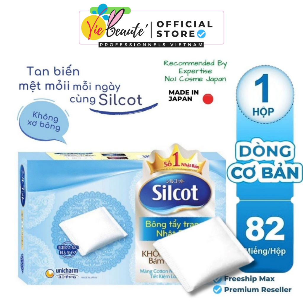 Bông tẩy trang Silcot 82 miếng XANH DƯƠNG - Bông Trang Điểm Silcot ...
