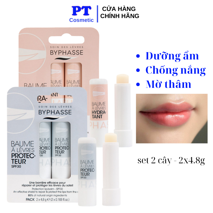 Set 2 Cây Son Dưỡng Môi, Chống Nắng,Mờ Thâm, Chống Nứt Nẻ, Byphasse Lip ...