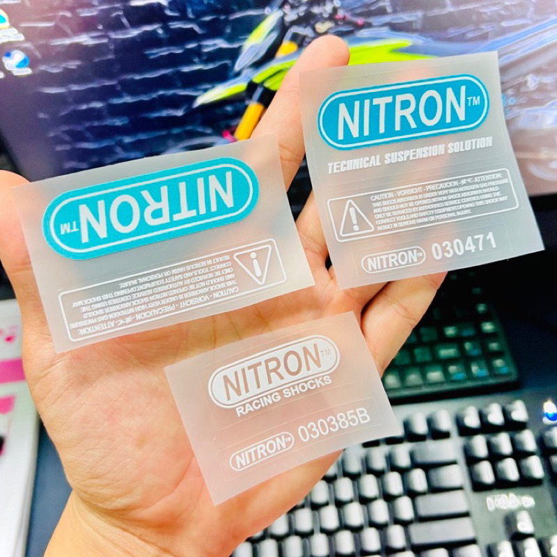 Tem logo sticker Nitron in trên chất liệu in uv cao cấp và sắc nét ...