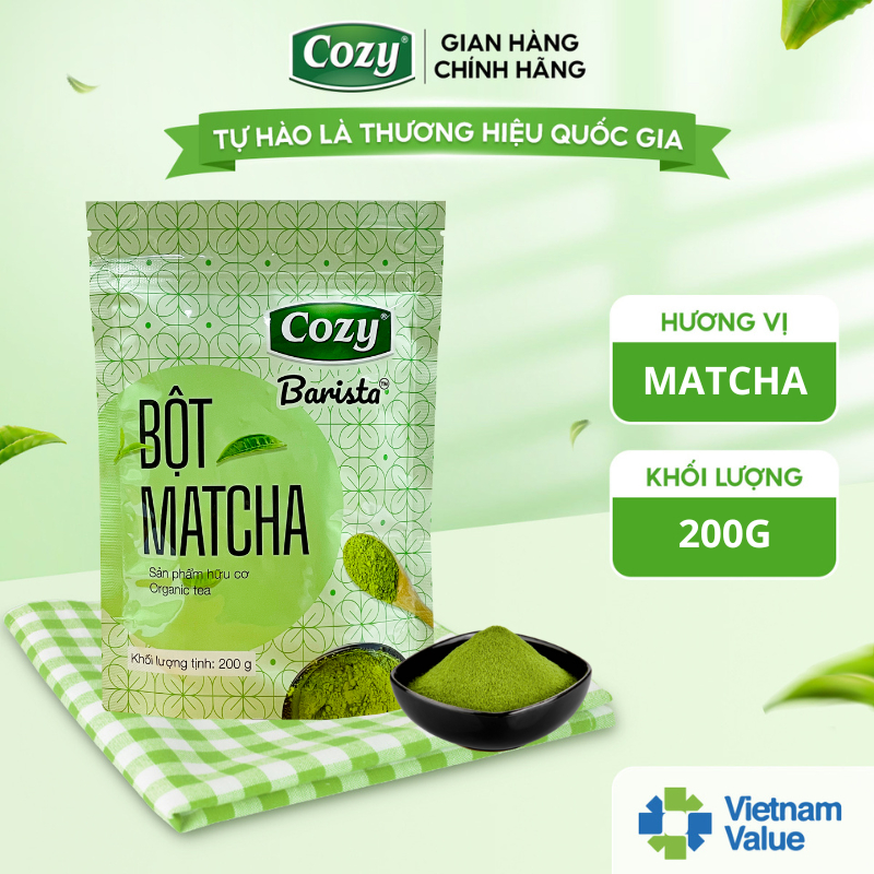 Bột Matcha Nguyên Chất Hữu Cơ COZY 200G Dùng Trong Pha Chế, Làm Bánh Và ...