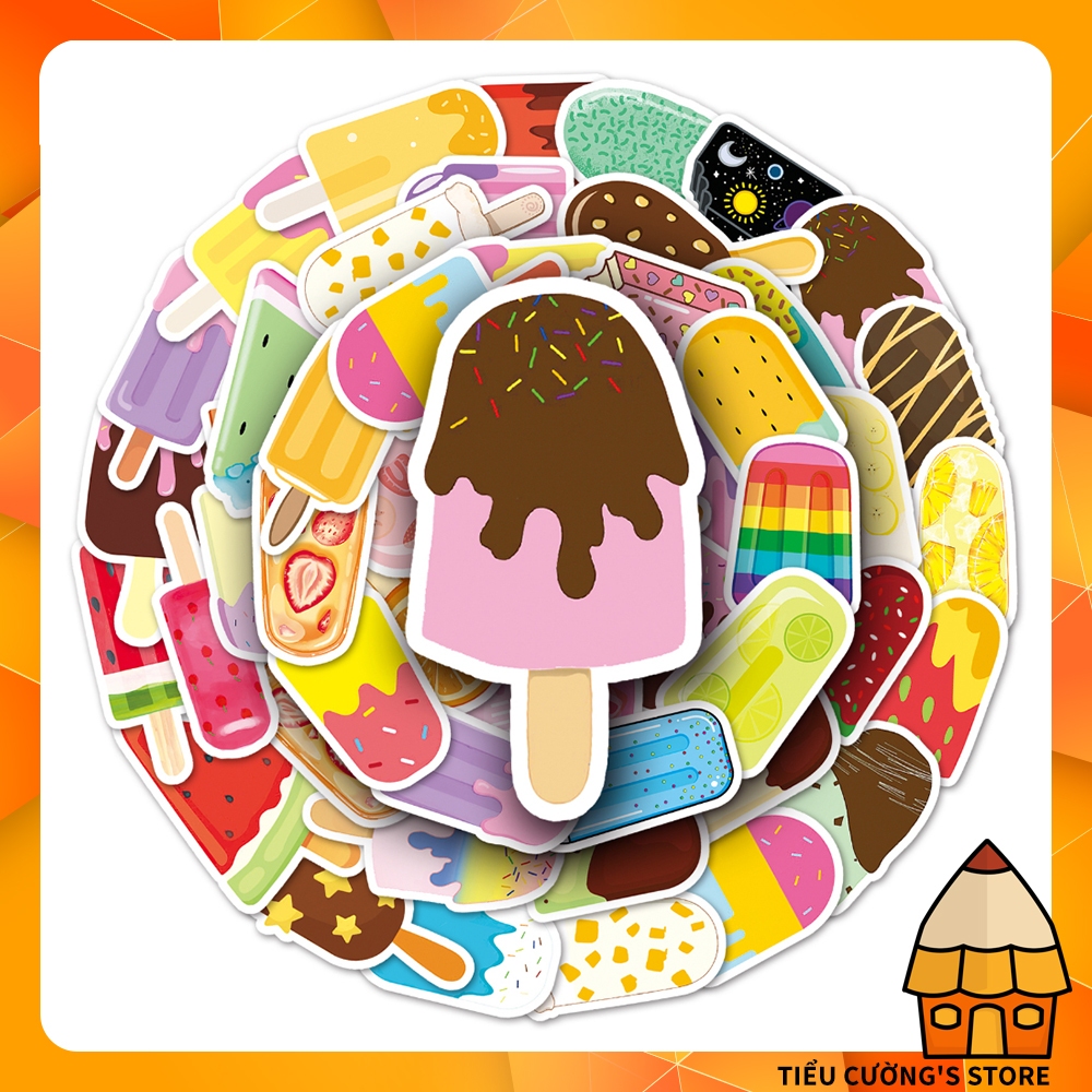 Set 10/20 Hình Dán Kem Cây Mini Sticker cute trang trí xe, điện thoại ...