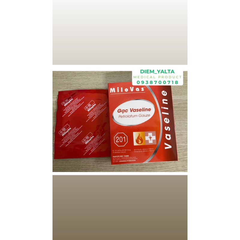 GẠC VASELINE MILOVAS - combo 5 hộp - dán bỏng , bảo vệ vết thương 65mm ...