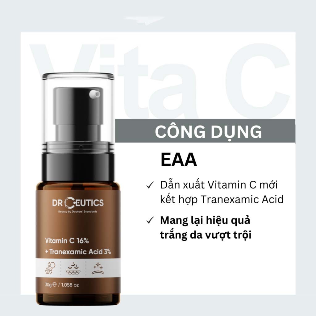Serum Drceutics Vitamin C, HA Hydration, AHA, BHA, B5, Niacinamide, Dưỡng Trắng Da, Giảm Mụn ...
