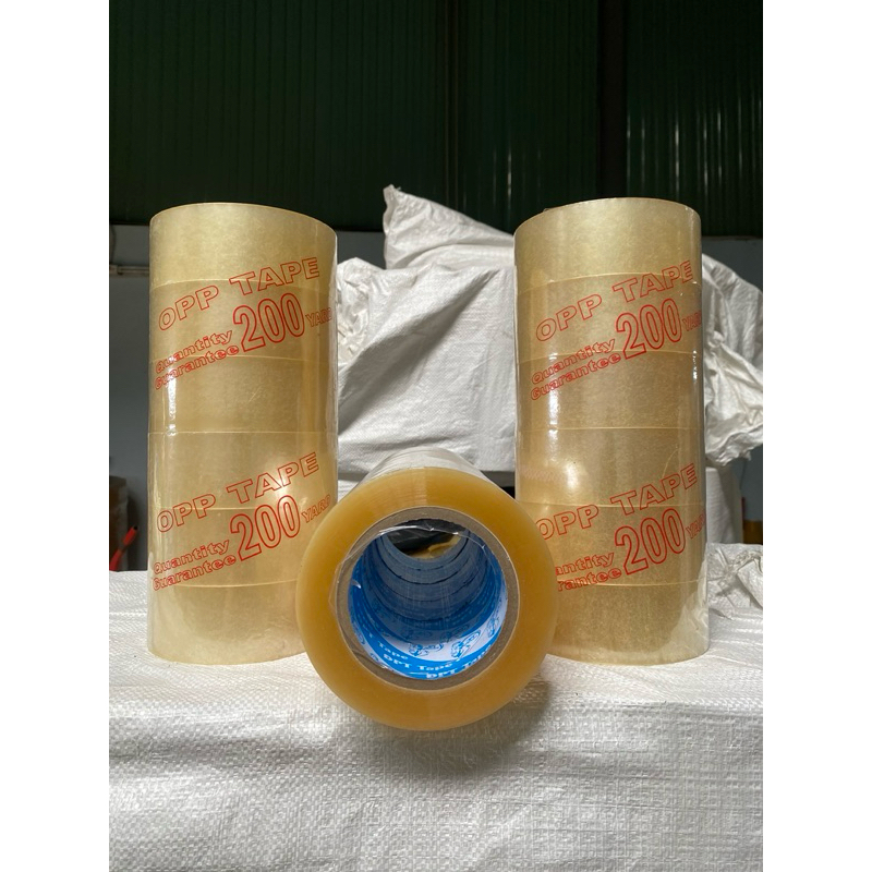 Băng keo trong 5cm -200y 1 cây 6 cuộn nặng 1,7kg 1 cây sử dụng được nhiều màng dày độ dính cao ...