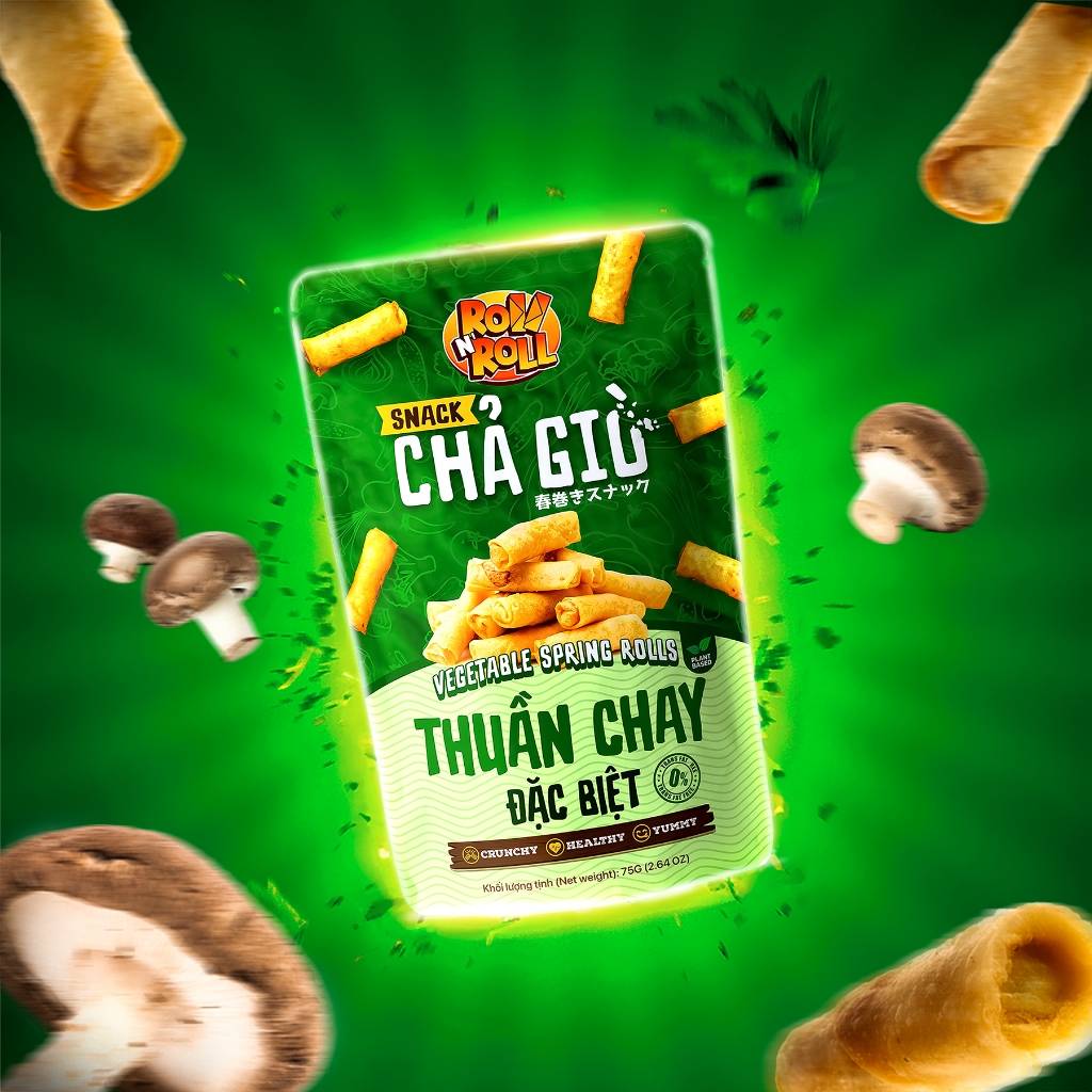 SNACK CHẢ GIÒ ROLL N' ROLL NHÂN THUẦN CHAY | Shopee Việt Nam