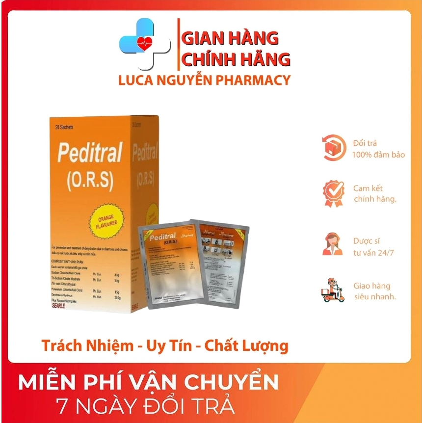 Gói Bột Pha Bù Điện Giải PEDITRAL ORS- hương cam dễ uống (gói 29.5g ...