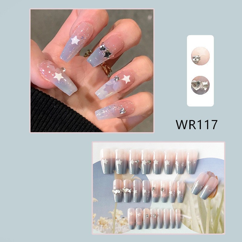 Móng tay giả đính đá /Kèm Keo/ làm Nail [W93- ] | Shopee Việt Nam