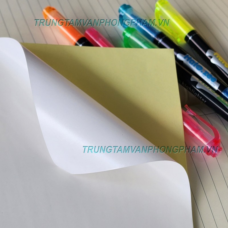 Xấp 100 tờ giấy decal A4 trắng đế vàng | Shopee Việt Nam