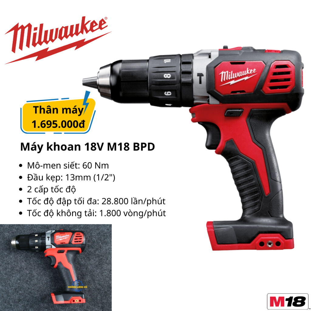 Máy khoan Milwaukee, máy vặn vít Milwaukee 18V và 12V. Chính hãng bảo ...