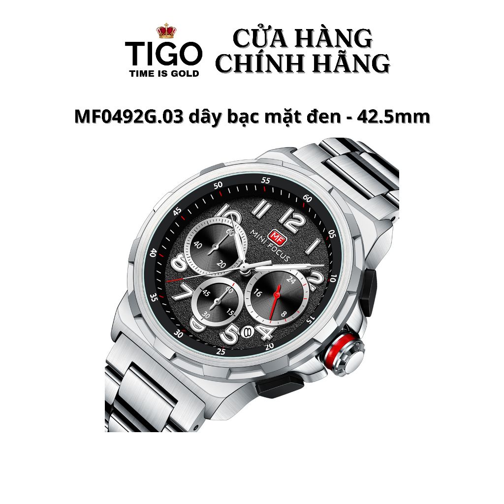 Đồng Hồ Nam MINI FOCUS MF0492G.03 Dây Thép Bạc Mặt Xanh Thép Không Gỉ Mặt Tròn 42.5mm | Shopee ...