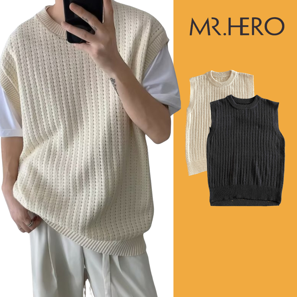 Áo gile len unisex cổ tròn form rộng GL04 màu trắng đen sweater mùa ...