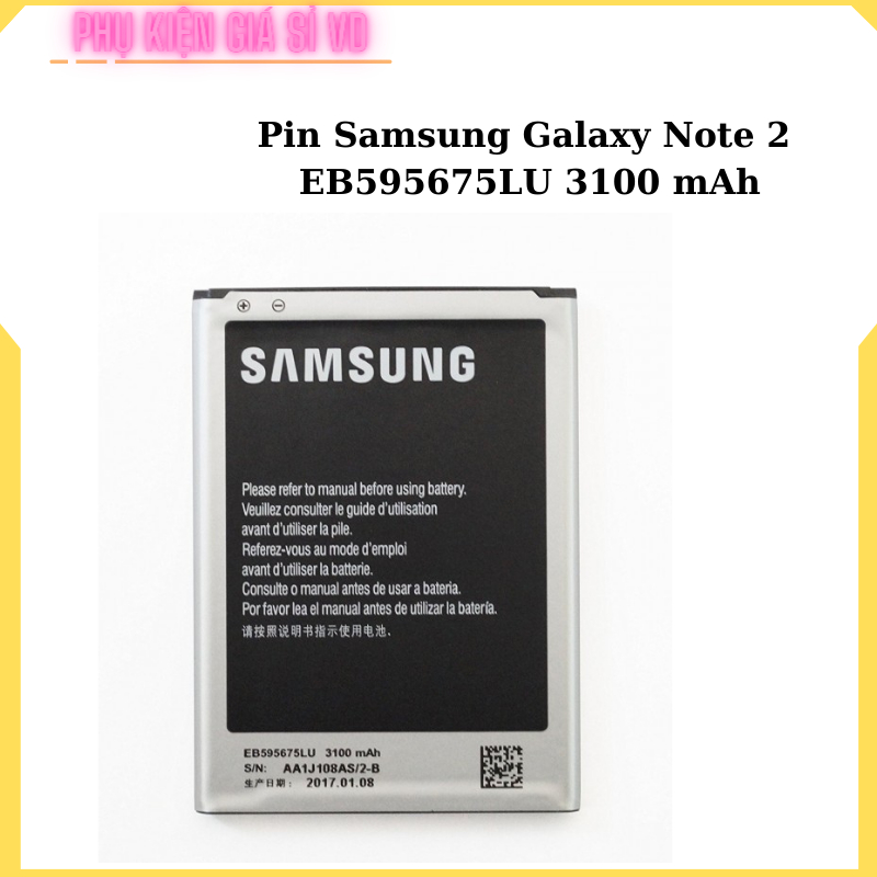 Pin Samsung Galaxy Note 2 3100 mAh Hàng Nhập Khẩu Bảo Hành 3 Tháng ...