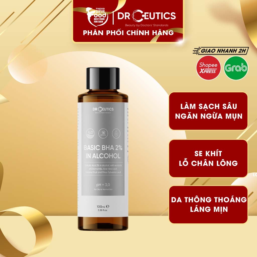 Dung Dịch Tẩy Tế Bào Chết Da Nền Cồn DrCeutics Basic BHA 2% In Alcohol 100ml | Shopee Việt Nam