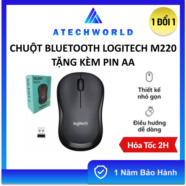 Chuột Không Dây Logitech M220 Silent Không Tiếng Ồn Độ Nhạy Cao, Tặng ...