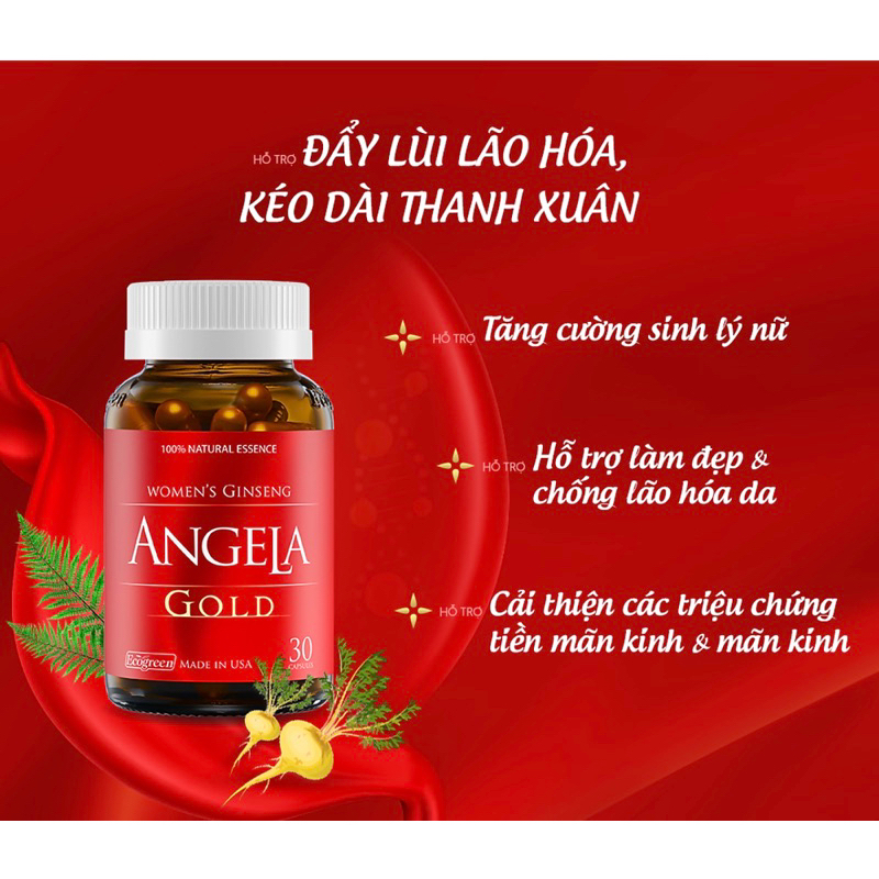 SÂM ANGELA GOLD 30 viên GIÚP CHỊ EM KHOẺ TRONG ĐẸP NGOÀI,HÀNG MỸ CHÍNH ...
