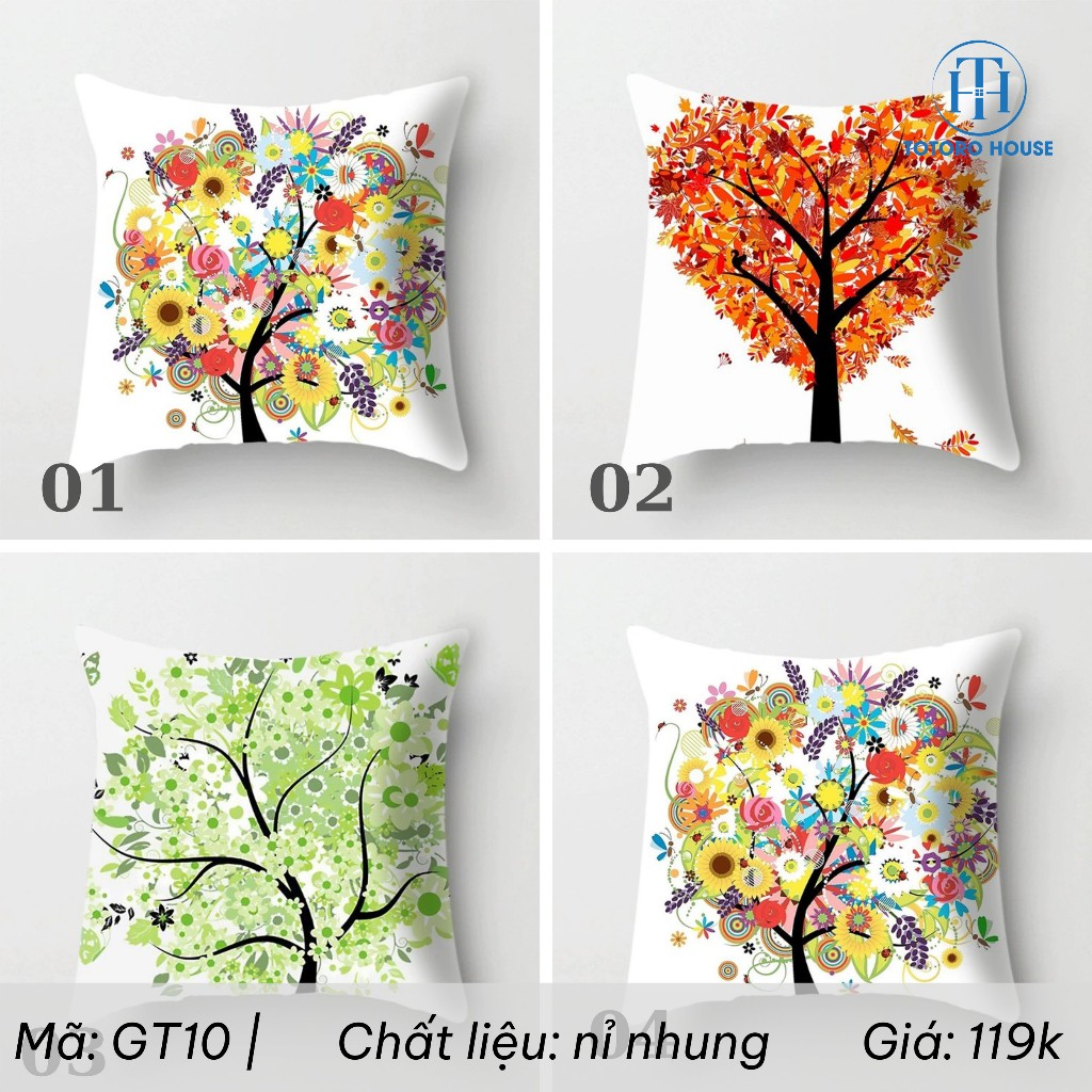 Vỏ Gối sofa 2 mặt GT10 TOTORO HOUSE tựa lưng trang trí sofa decor size ...