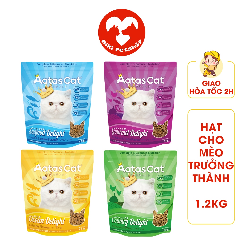 Thức Ăn Cho Mèo Hạt Aatas Cat Delight Dành Cho Mèo Trưởng Thành 1.2Kg ...