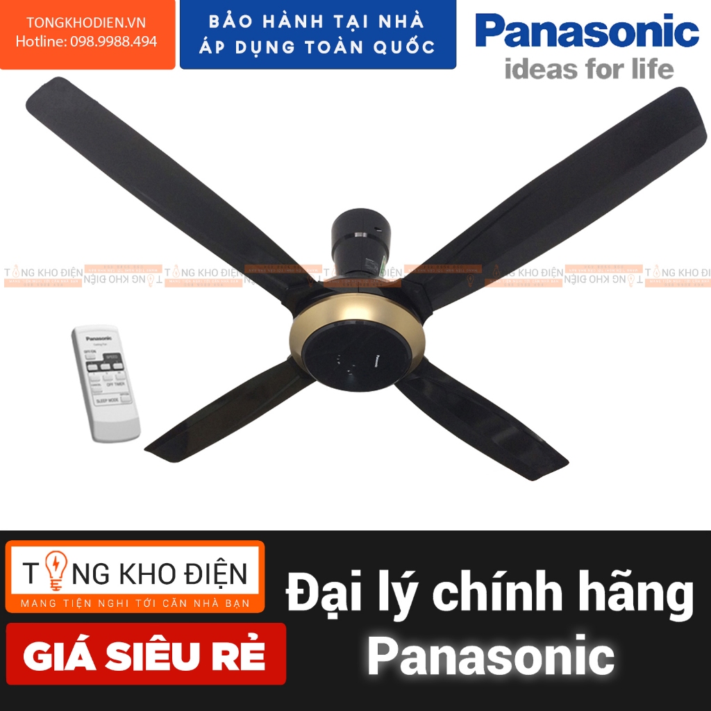 Quạt trần 4 cánh Panasonic F- 56XPG/F-56MPG | Điều khiển từ xa | 2 màu đen & trắng, Bạc & Vàng ...