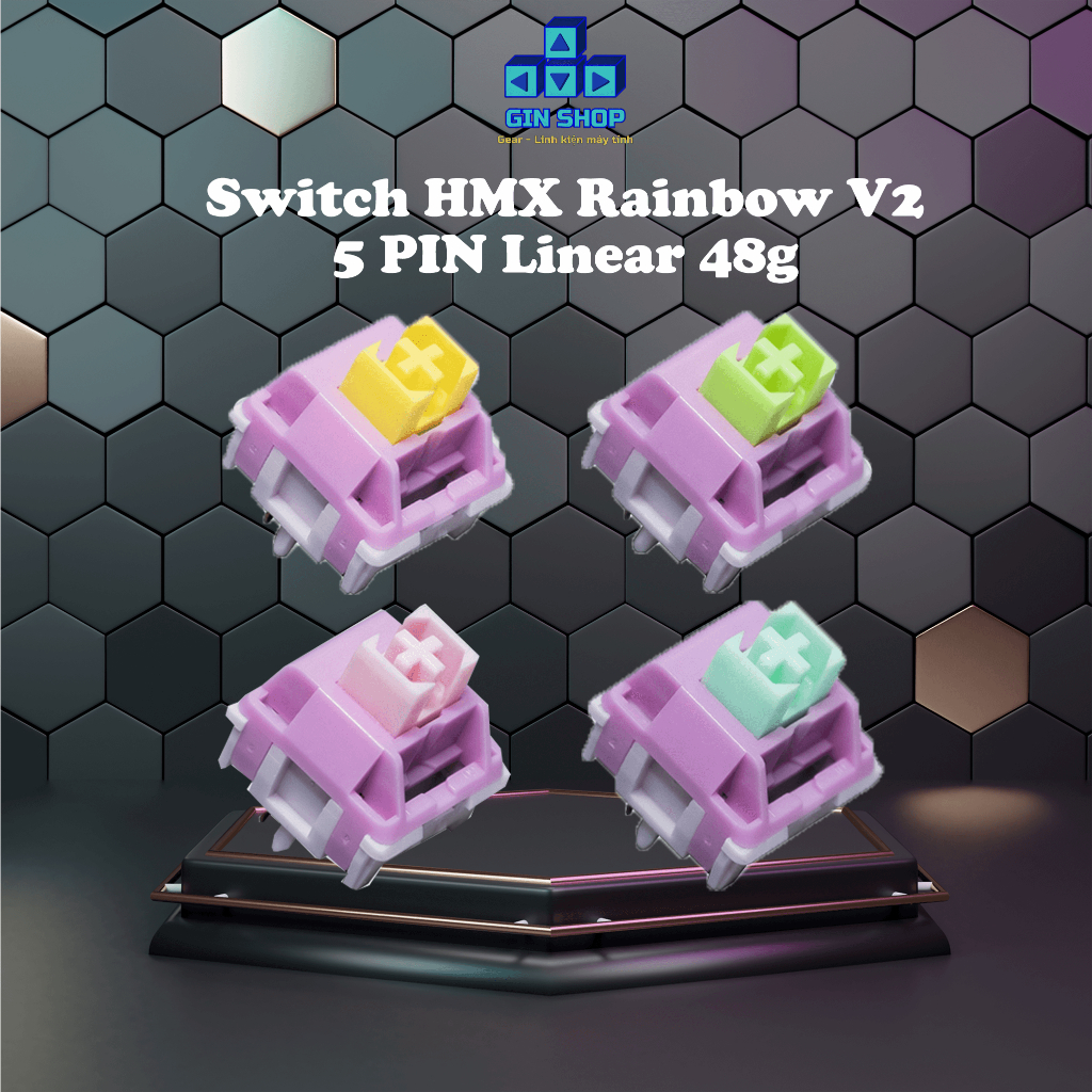 Công tắc Switch bàn phím cơ HMX Rainbow V2 5 PIN Linear 48g (Linear ...