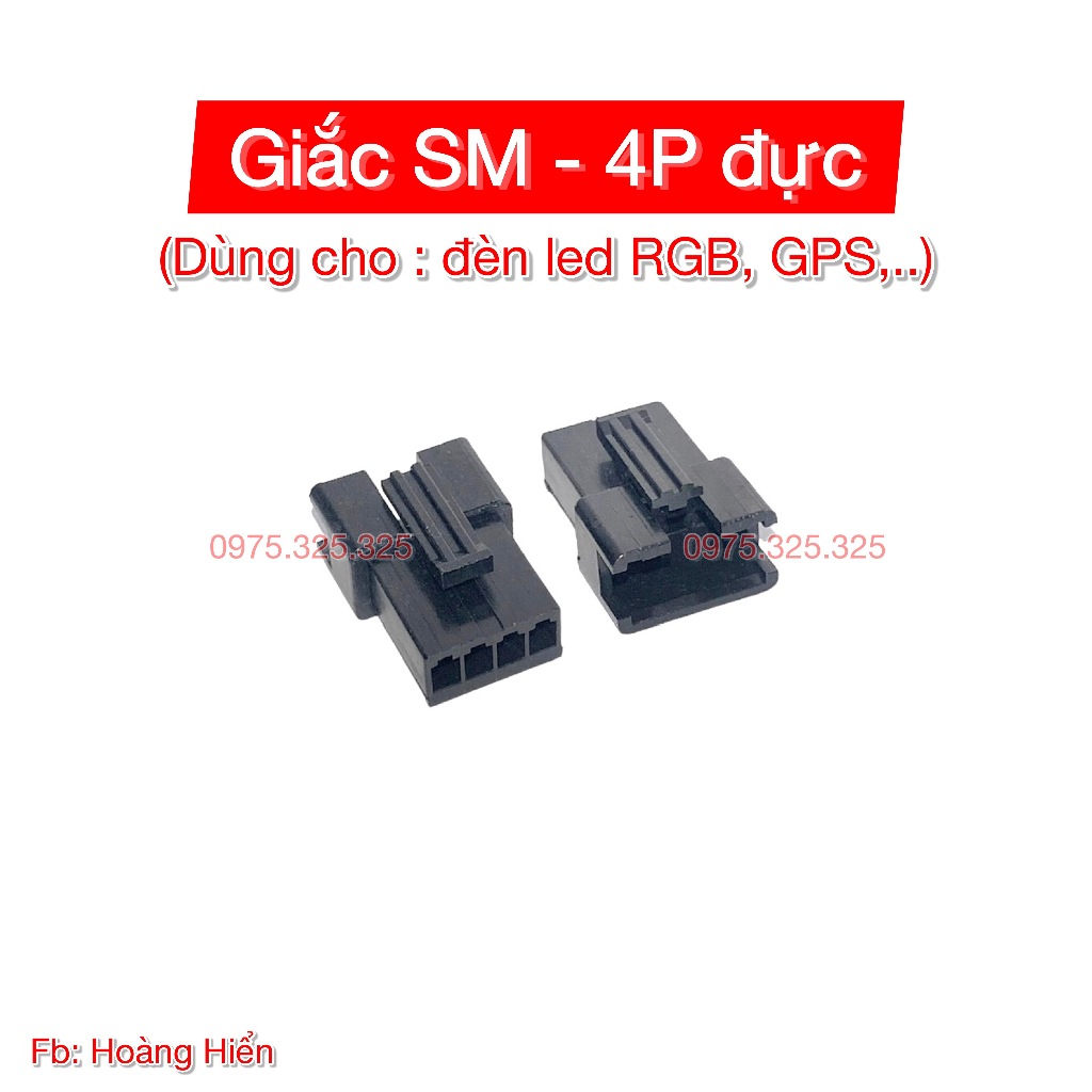 [50 đầu] Giắc SM 4P - ĐỰC - giắc cắm GPS đèn led RGB AE DE mắt quỷ ...