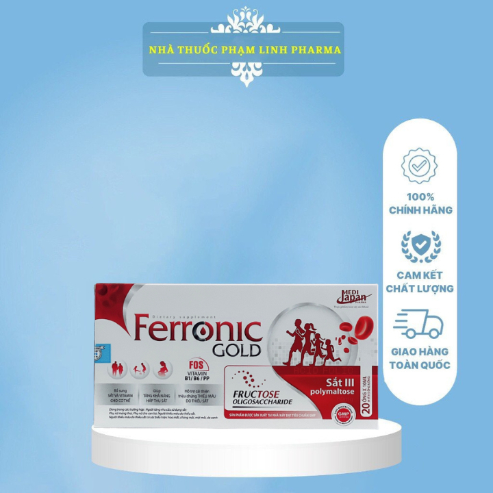 Sắt Viên Uống Bổ Máu Ferronic Gold 20 Ống ( Chính Hãng 100%) Giảm Nguy ...
