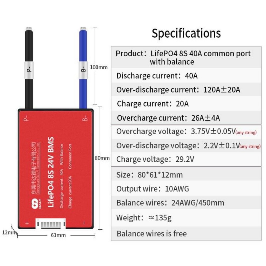 Mạch bảo vệ daily BMS 8s 24v 40a | Shopee Việt Nam