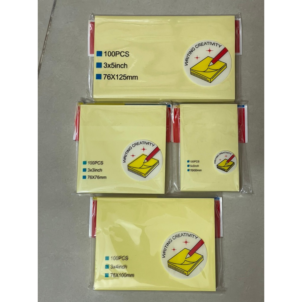 5 xấp Giấy ghi chú vàng 3x2,3x3,3x4,3x5, giấy note vàng, giấy ghi chú ...