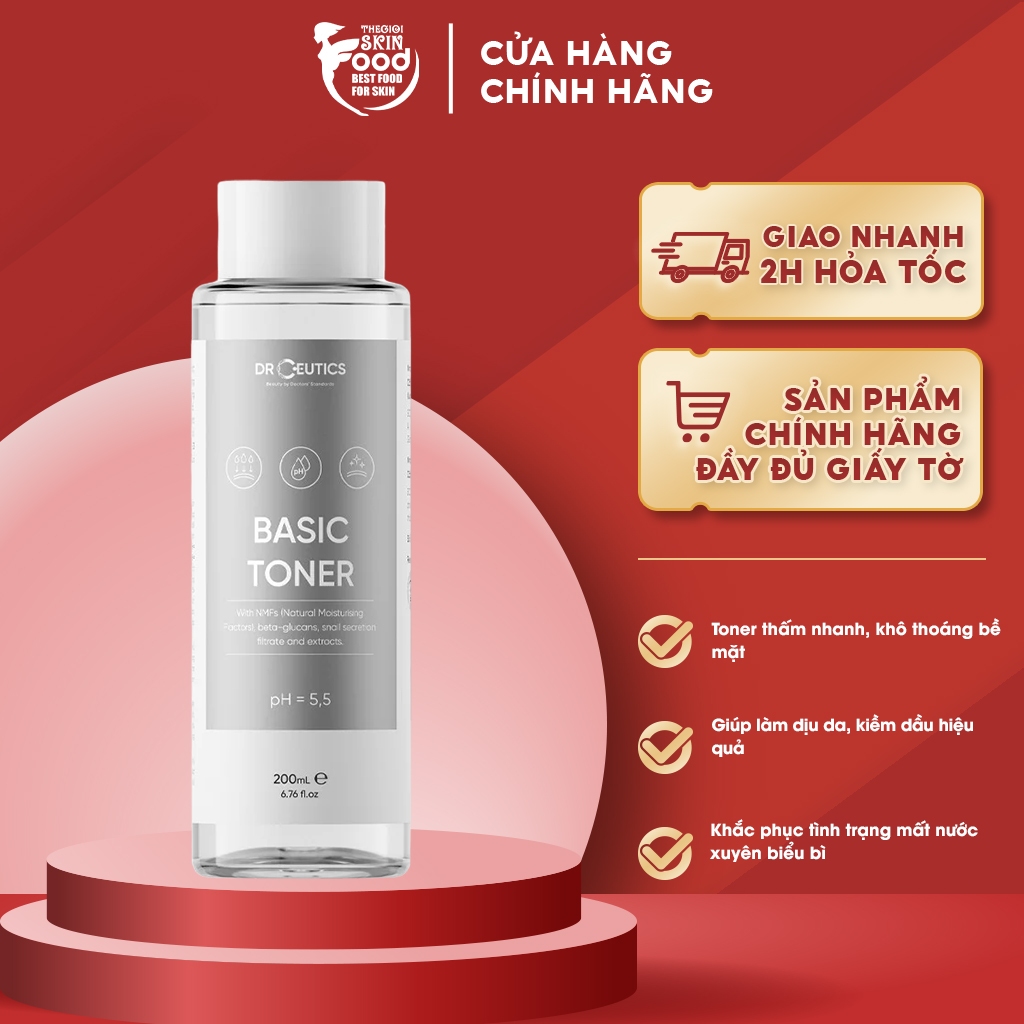 Nước Hoa Hồng Cấp Ẩm Cho Da Dầu DrCeutics Basic Toner 200ml | Shopee ...