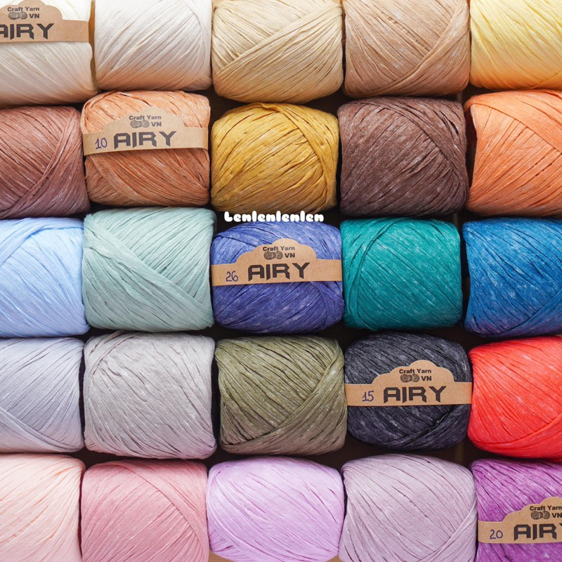 Sợi Giấy Craft Yarn Airy-chuyên móc Túi/Mũ hè/giặt được [Len Lẻn Lèn ...