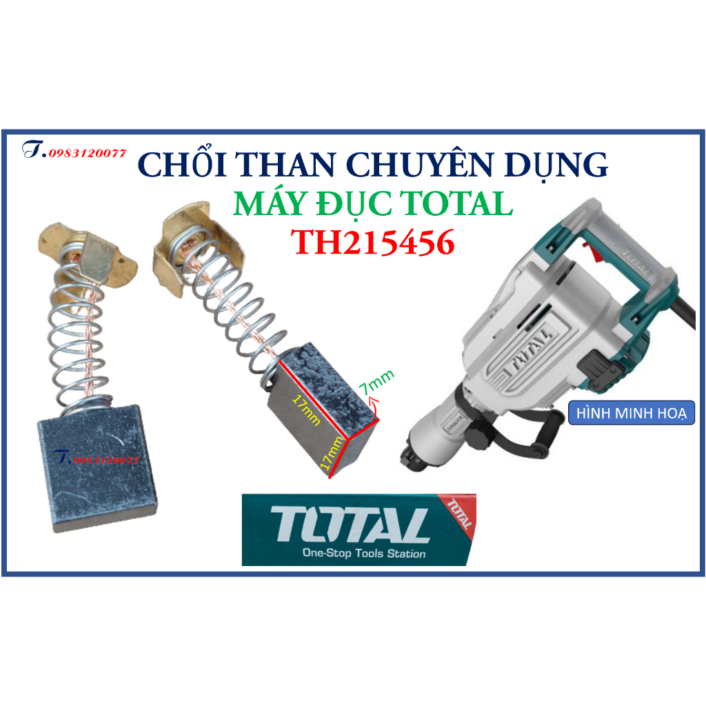 CHỔI THAN CHUYÊN DỤNG CHO MÁY ĐỤC BÊ TÔNG TOTAL mã TH215456 | Shopee ...
