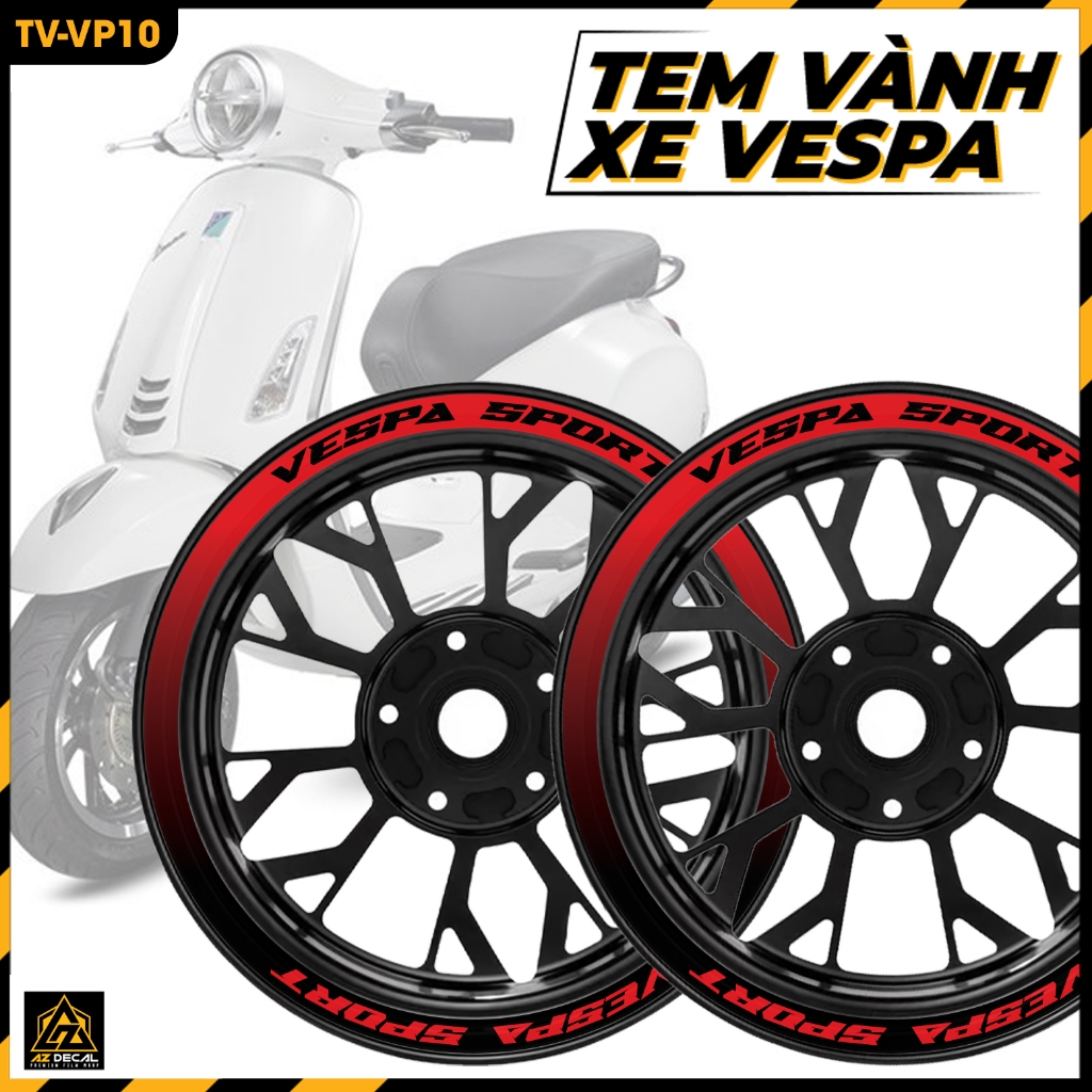Tem Vành Phản Quang Dán Xe Vespa Gradient | TV-VP10 | Decal Vành Mâm Vespa Sprint Primavera LX ...