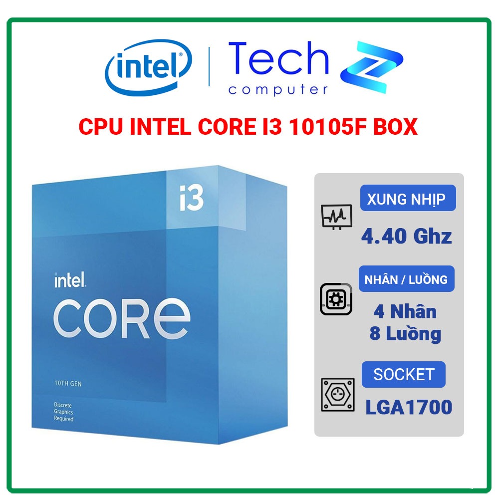 CPU Intel Core i3 10105F Box New Bảo Hành 3 Năm | Shopee Việt Nam