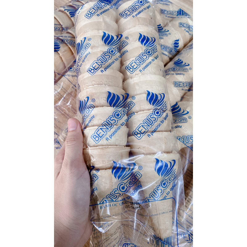Bánh ốc quế Benus cream 200 cái 10 gói | Shopee Việt Nam