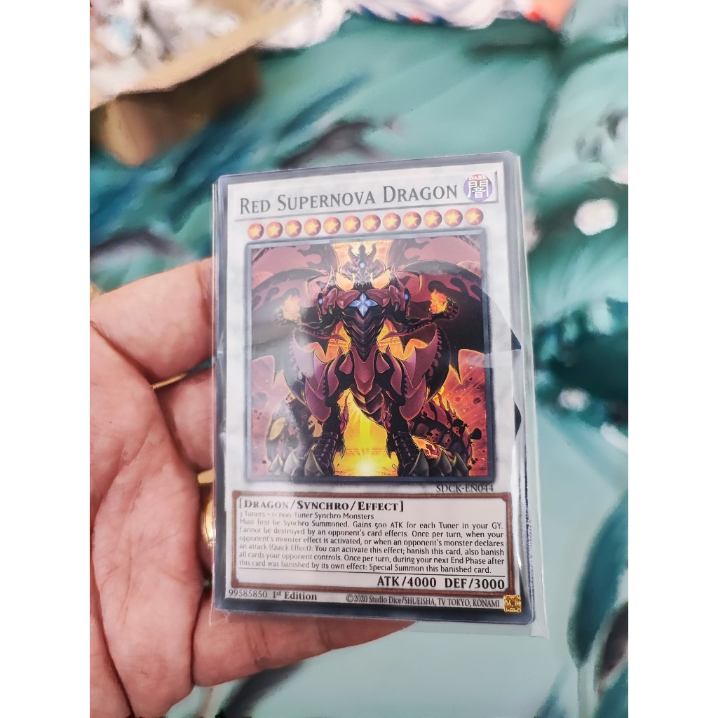 [Yugioh Funny Shop] 1 lá thẻ bài Red Supernova Dragon - SDCK-EN044 - Super Rare 1st Edition ...