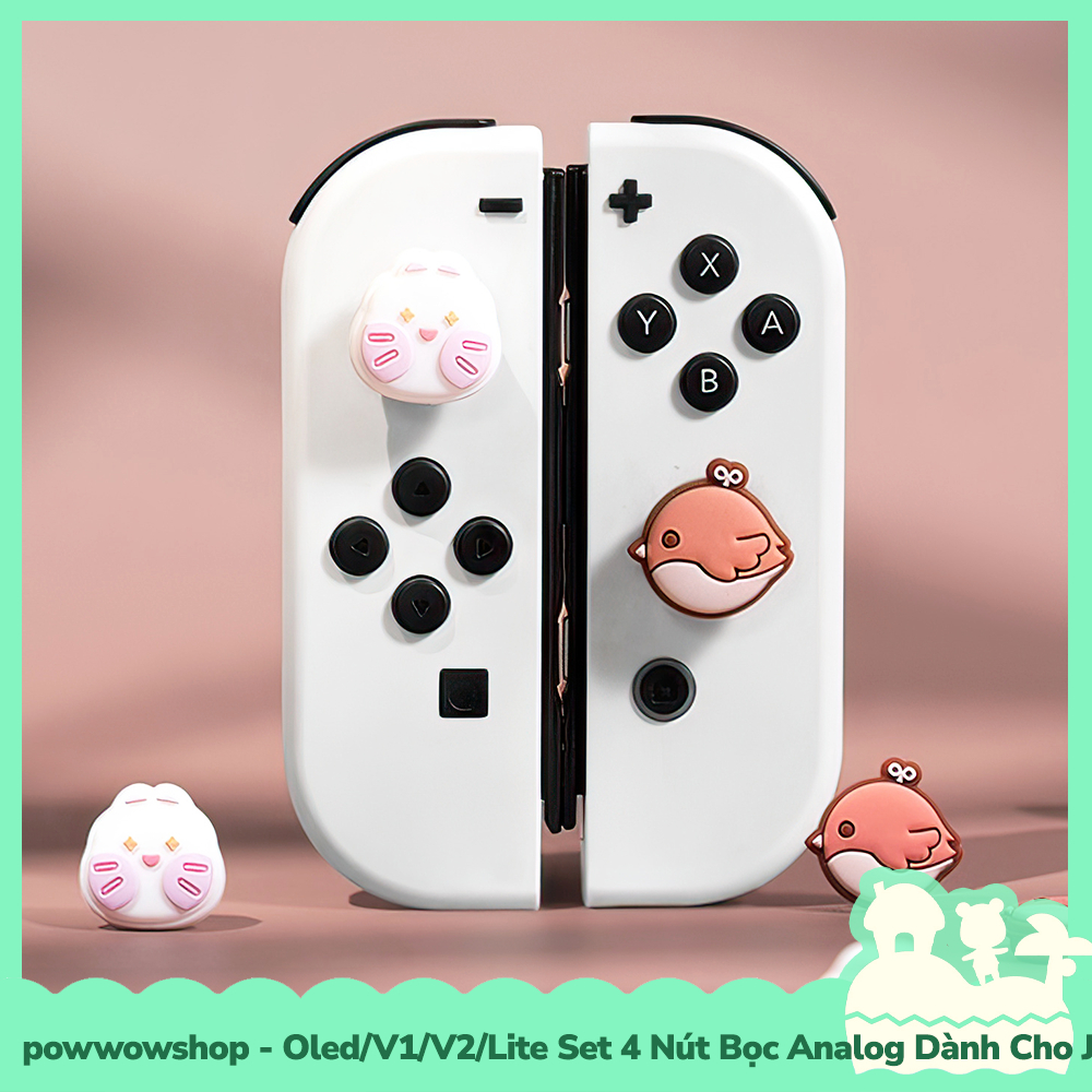 [Sẵn VN - Hỏa Tốc] Oled/V1/V2/Lite Set 4 Nút Bọc Analog Dành Cho Joycon Máy Game Nintendo Switch ...