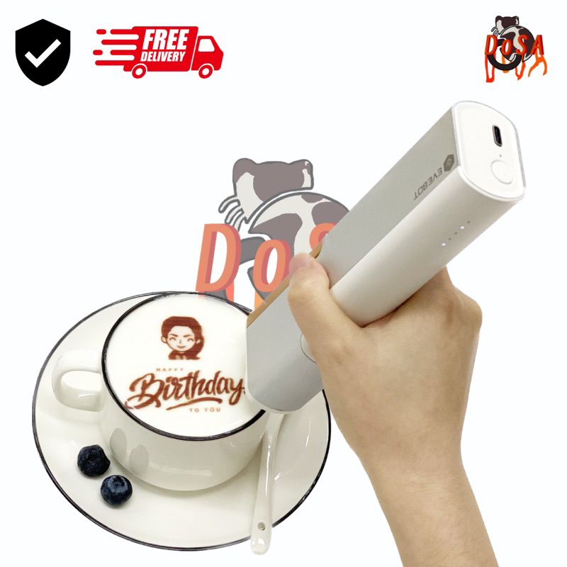 Máy in cầm tay đa năng Printpen - EVEBOT máy in logo, tên, ảnh lên bề mặt cà phê, nước uống ...