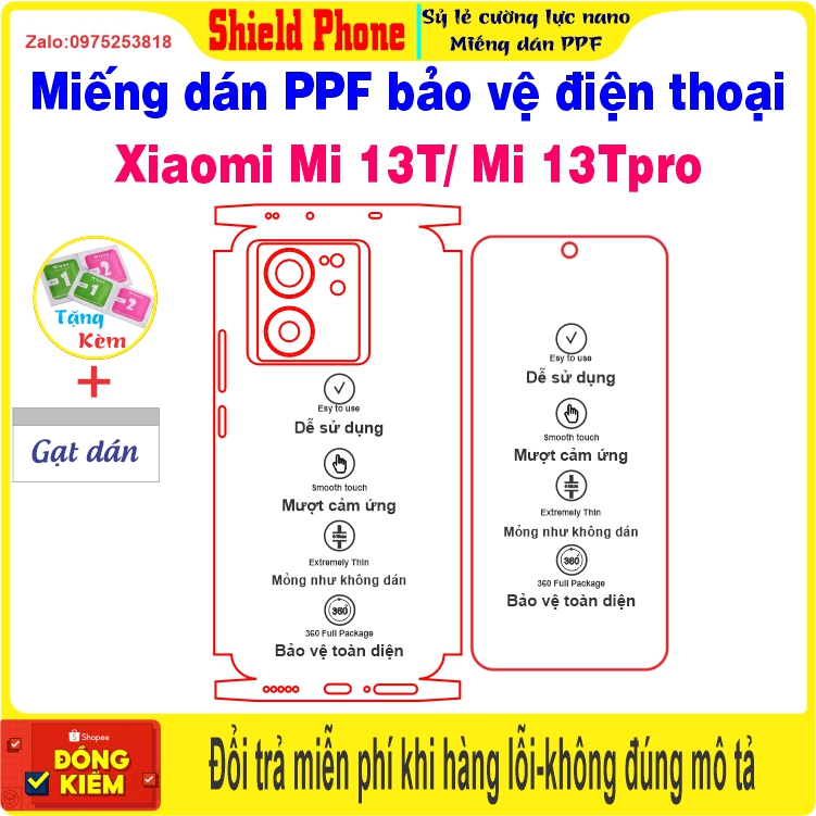 Miếng dán ppf bảo vệ điện thoại Xiaomi Mi13T/ Mi13Tpro (Mi 13T/ Mi 13Tpro) | Shopee Việt Nam