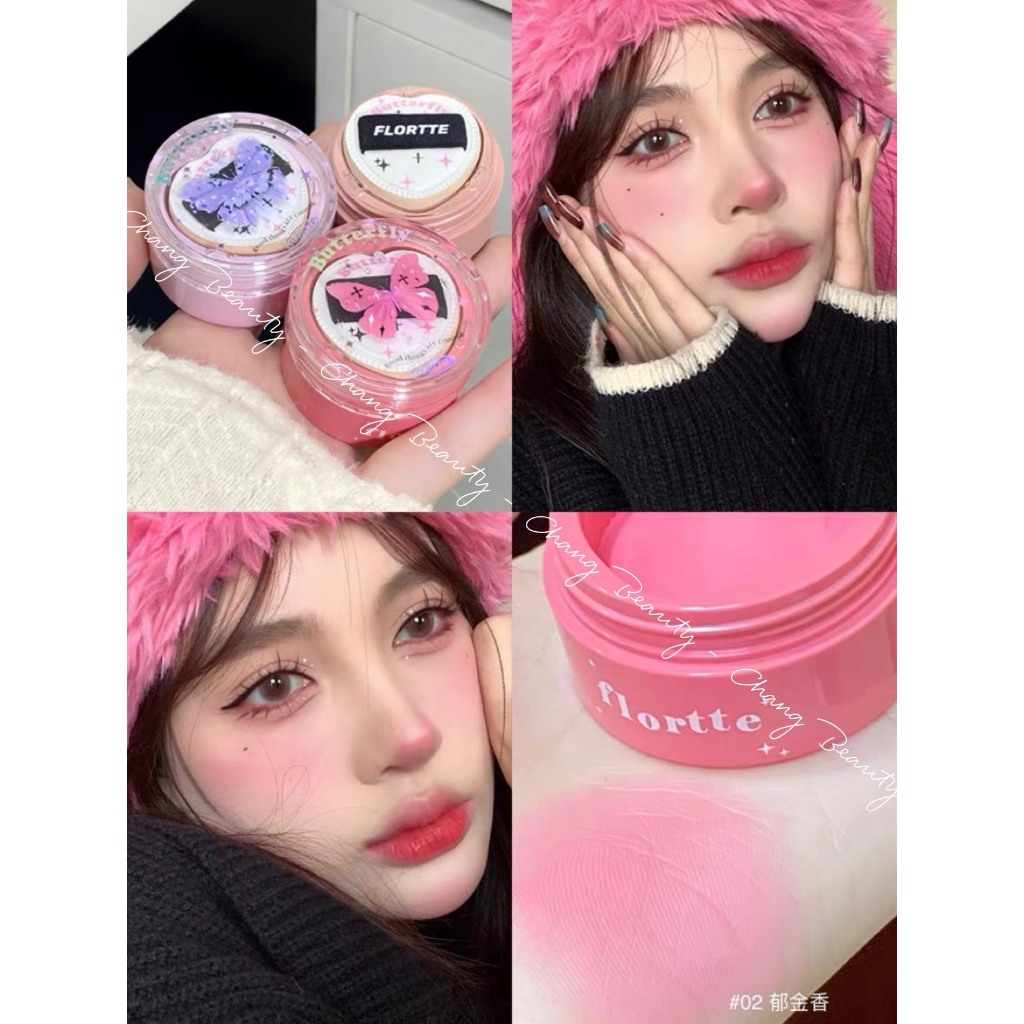 [Flortte] Má hồng Flortte Butterfly Airy Cream chất kem mềm mịn, tạo ...