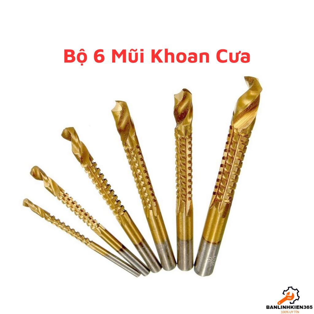 Bộ 6 Mũi Khoan Cưa Đa Năng Phủ Titanium Kích Thước 3-8mm | Shopee Việt Nam