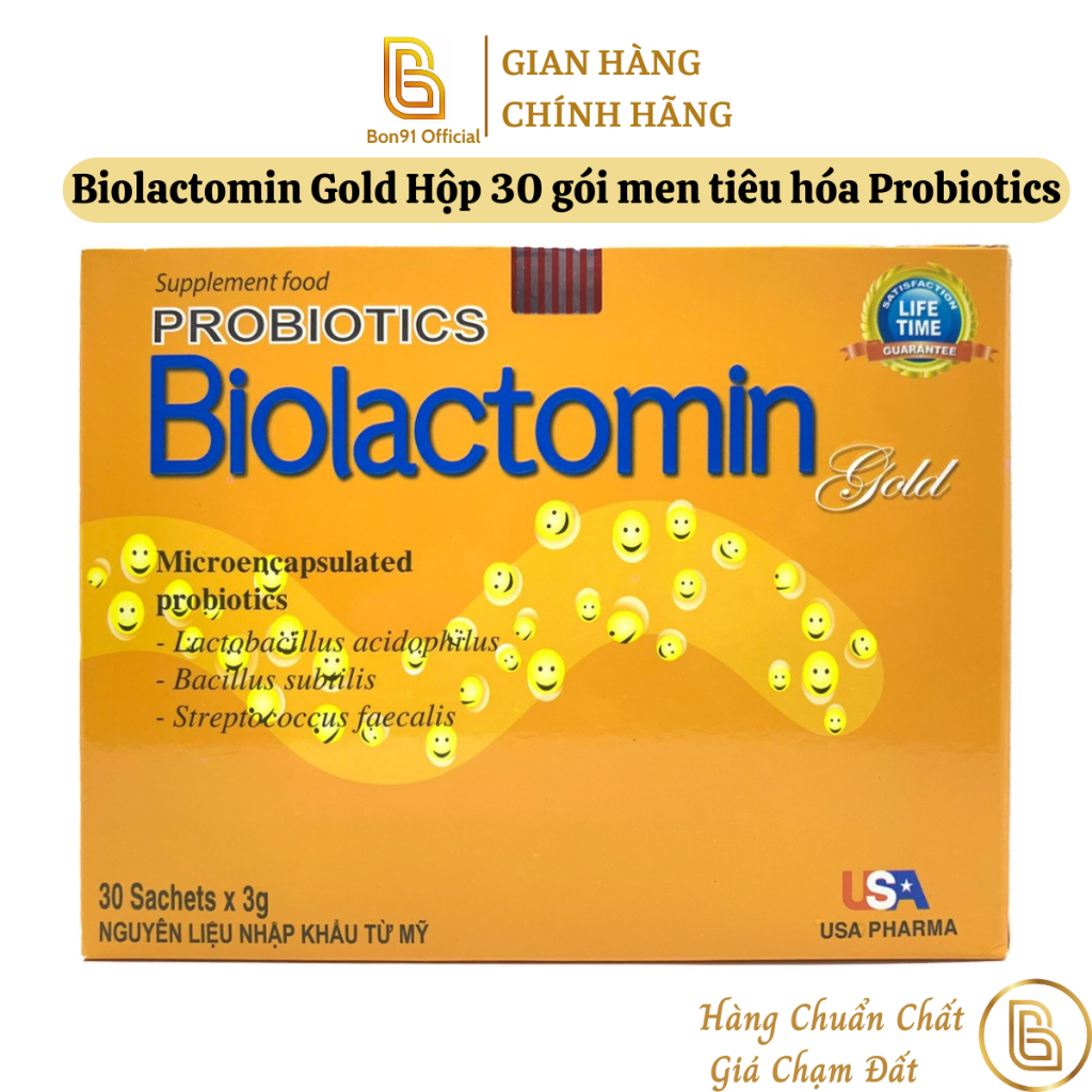 Biolactomin Gold Hộp 30 gói men tiêu hóa Probiotics kích thích tiêu hóa ...