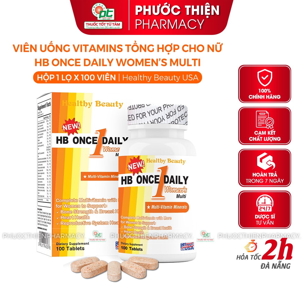 Vitamin tổng hợp cho nữ HB Once Daily Women's Multi lọ 100 Viên ...