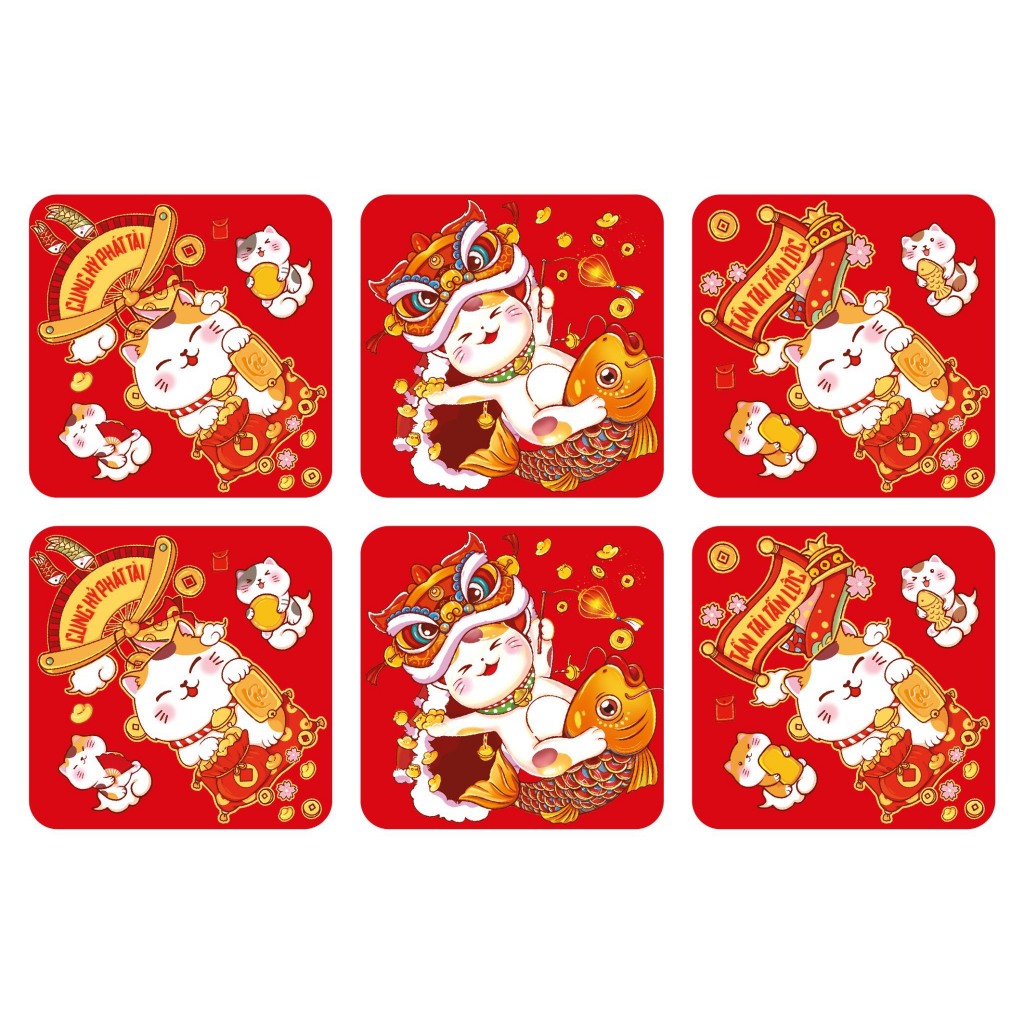 TEM NHÃN NHỎ_MÈO MAY MẮN- 10 TỜ ( 6 CON/ TỜ) | Shopee Việt Nam