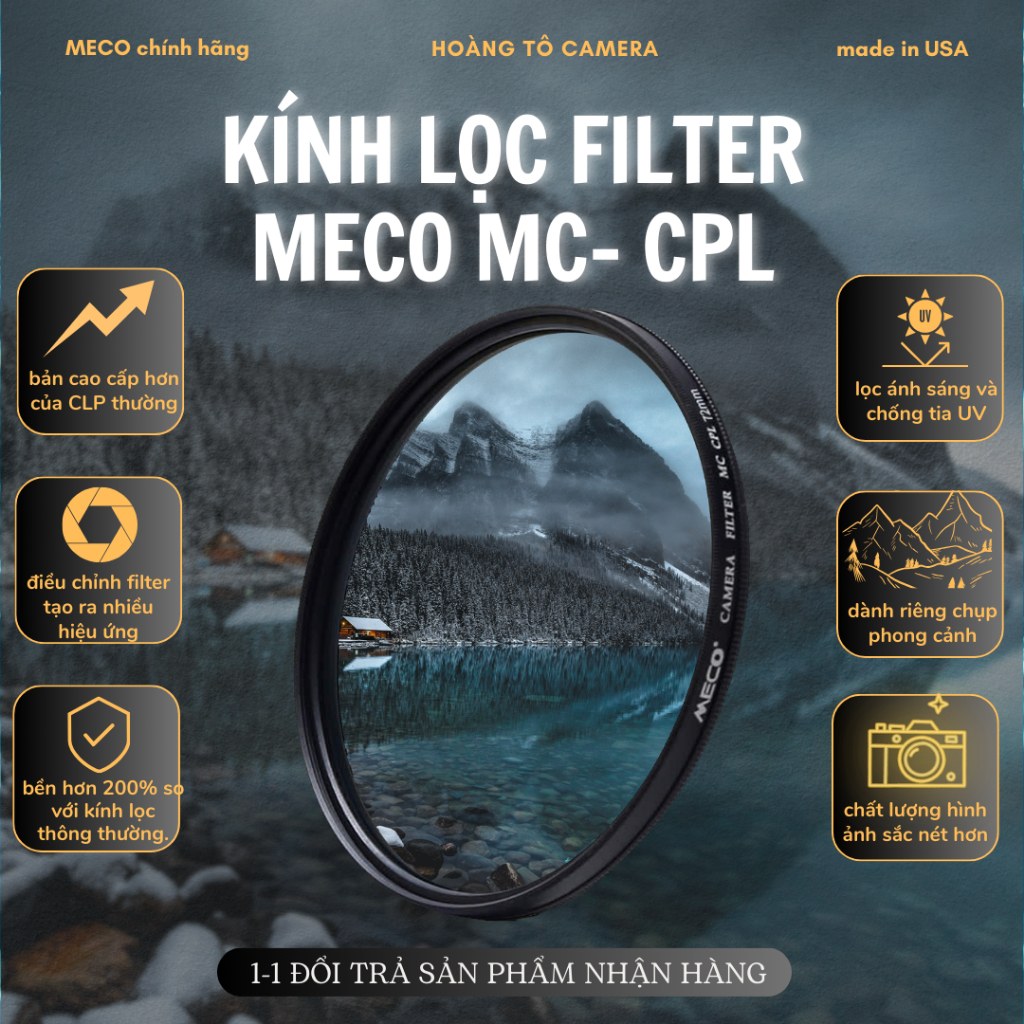 Kính Lọc Filter MECO MC CPL bảo vệ máy ảnh toàn diện - sản phẩm chính hãng cao cấp | Shopee Việt Nam