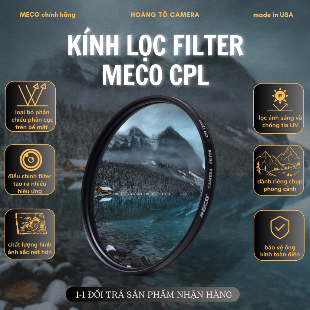 Kính Lọc Filter MECO CPL bảo vệ máy ảnh toàn diện - sản phẩm chính hãng cao cấp | Shopee Việt Nam