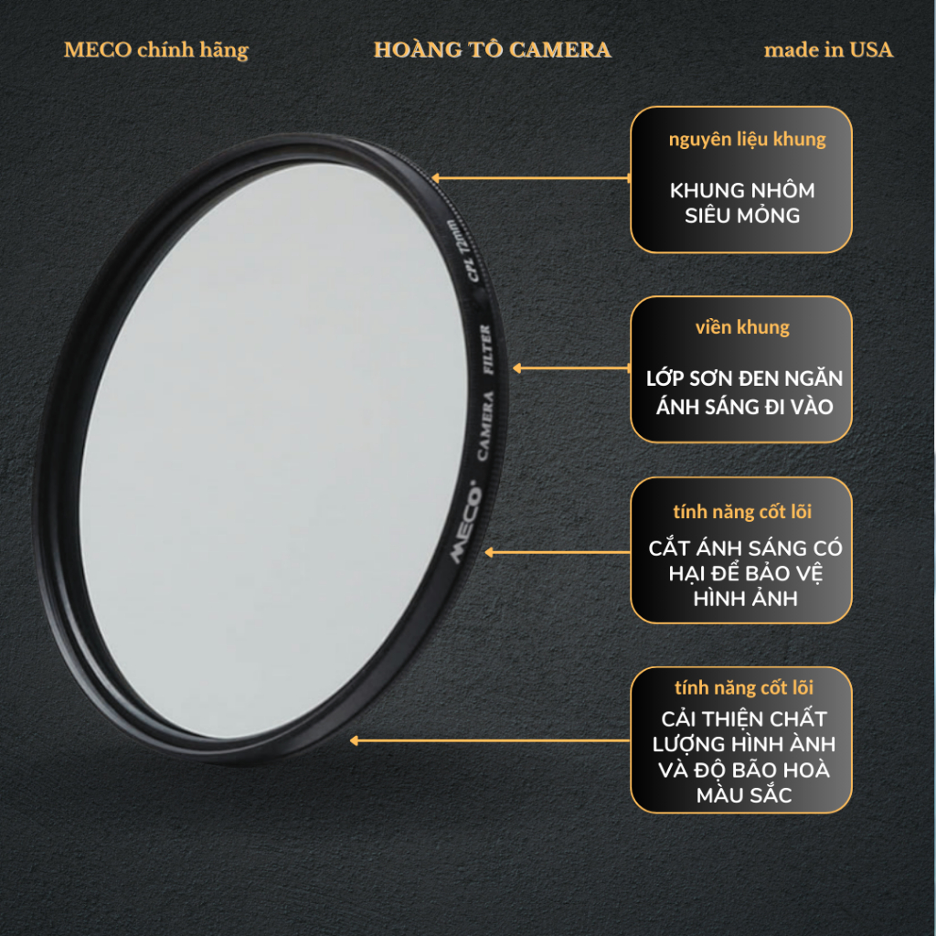 Kính Lọc Filter MECO CPL bảo vệ máy ảnh toàn diện - sản phẩm chính hãng cao cấp | Shopee Việt Nam