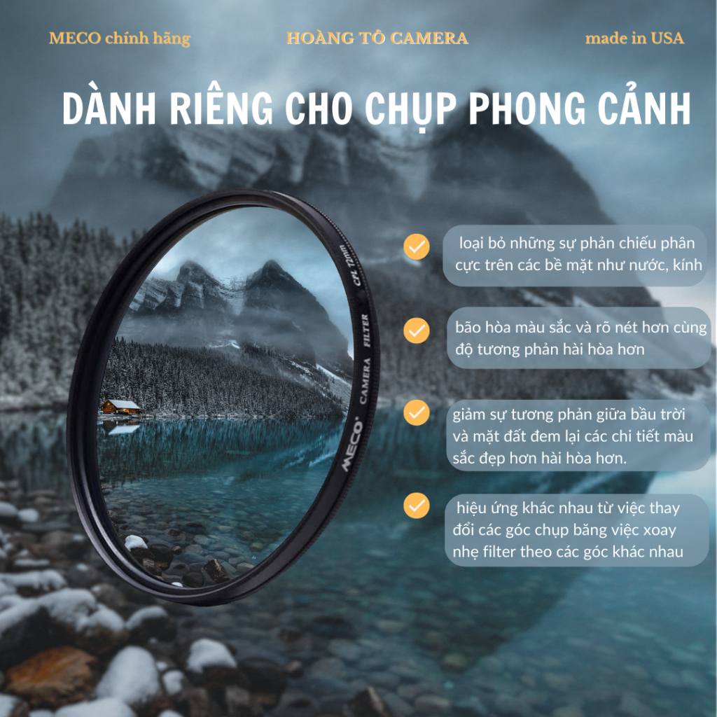 Kính Lọc Filter MECO CPL bảo vệ máy ảnh toàn diện - sản phẩm chính hãng cao cấp | Shopee Việt Nam