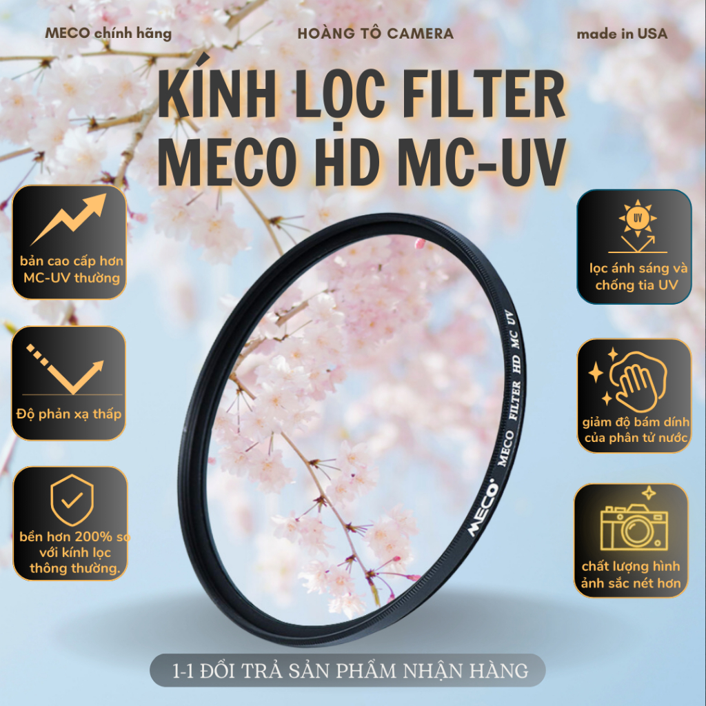 Kính Lọc Filter MECO HD MC UV bảo vệ máy ảnh toàn diện - sản phẩm chính hãng cao cấp từ Mỹ ...