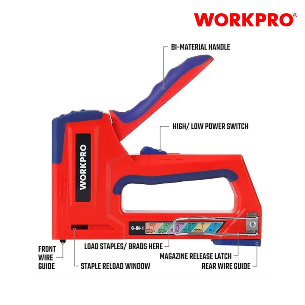 Kìm bấm ghim gỗ 6 in 1 sử dụng cho ghim bấm chữ U Workpro - WP223002 | Shopee Việt Nam