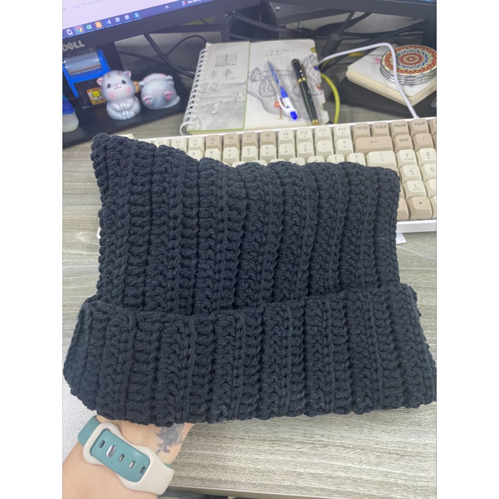 Mũ Len Tai Mèo Crochet Trơn Hot Trend Mũ Len Handmade Shopee Việt Nam