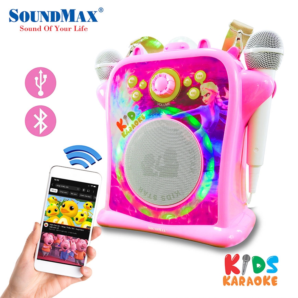 Loa SoundMax Bluetooth KIDS hồng- Hàng chính hãng | Shopee Việt Nam
